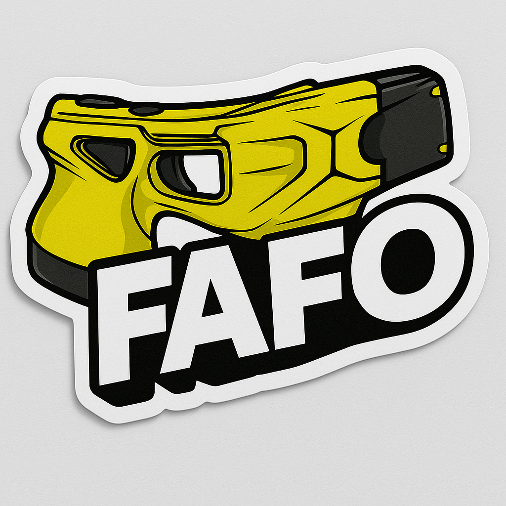 FAFO – Taser Edition Vinyl Sticker – POINTER TACTICAL